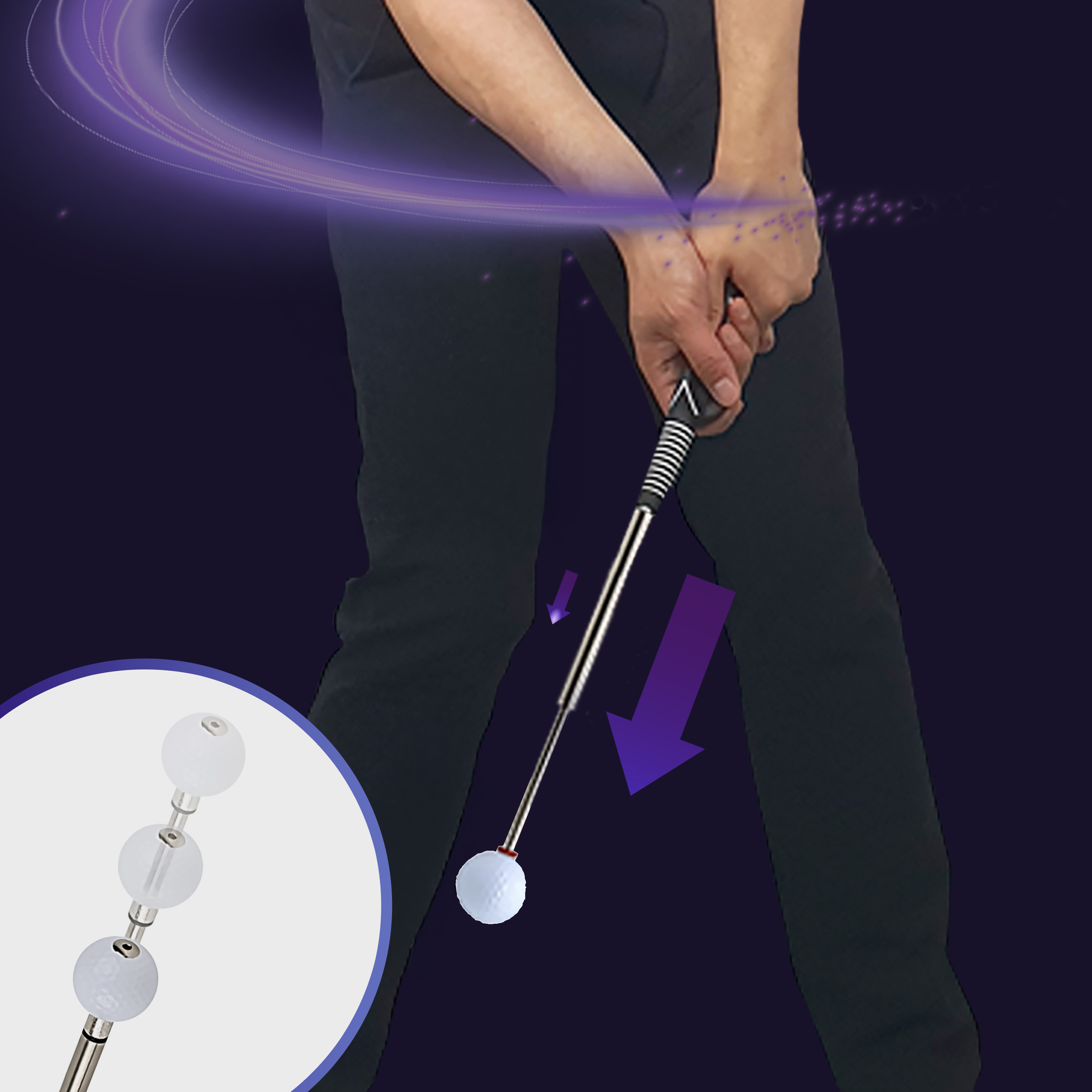 핫딜 퍼플그린 골프 스윙 연습기 교정기 비거리 향상 스프링 임팩터 매직스프링 딜팡 골프용품 전문쇼핑몰