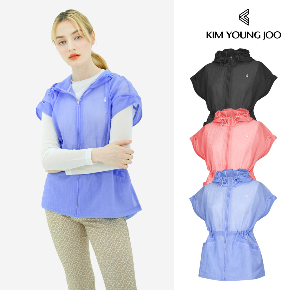 핫딜 김영주 여성 골프웨어 봄 여름 러프 오버핏 후드 경량 베스트 스포츠 아웃도어 메쉬 조끼 딜팡 골프용품 전문쇼핑몰