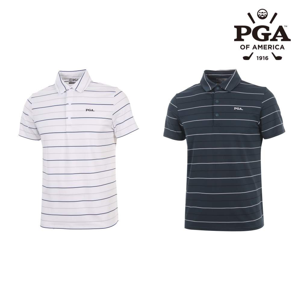 [트리플딜] PGA 24 SS 남성 빅 스트라이프 냉감 반팔 PK티셔츠 PGMTS42322 - 딜팡 - 골프용품 전문쇼핑몰