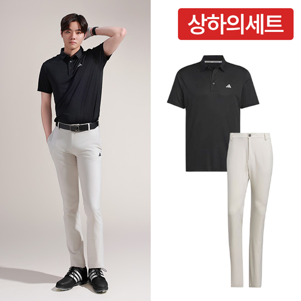 [무료교환] 아디다스 코리아 남성 상·하의 골프웨어 세트 (반팔티+바지) - 딜팡 - 골프용품 전문쇼핑몰