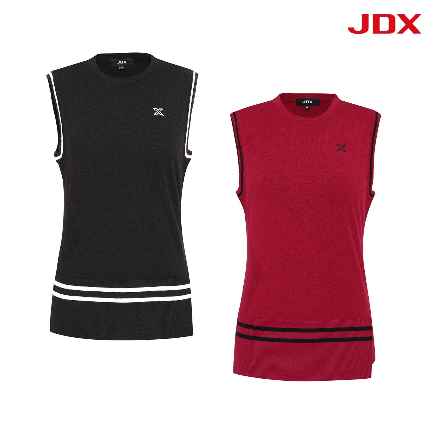 [핫딜] [JDX] 여성 배색 솔리드 니트 베스트 2종 택1(X1SVU7360) - 딜팡 - 골프용품 전문쇼핑몰